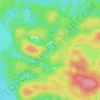 Topografisk kart Arrow Lake, høyde, relieff